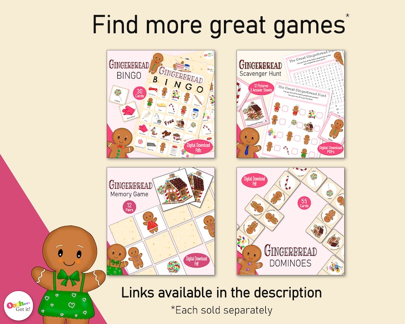 Gingerbread Man Treasure Hunt, a Cute Printable Kids Festive Baking ...