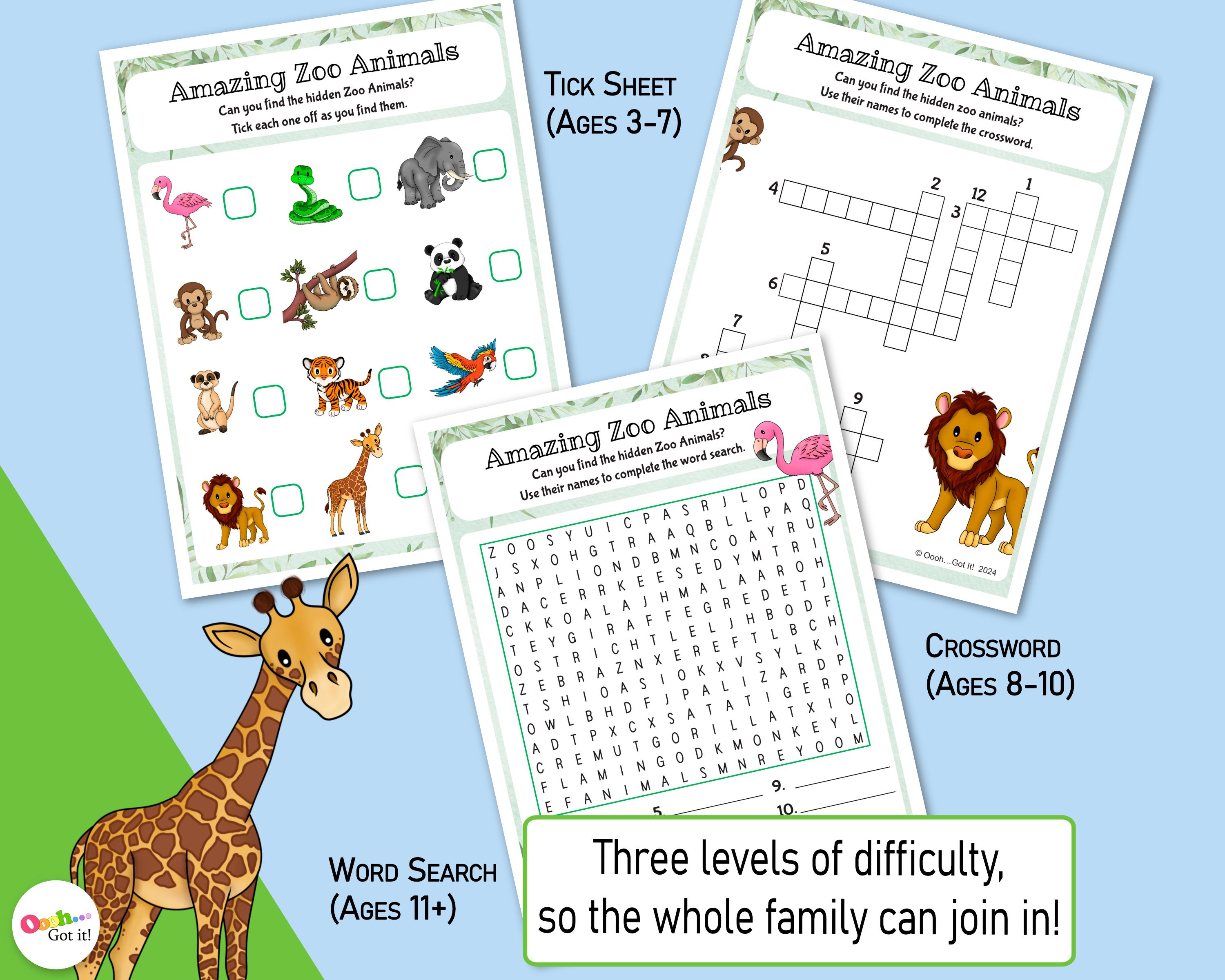Zoo Animal Scavenger Hunt – A Printable Picture Game for Kids, Perfect ...