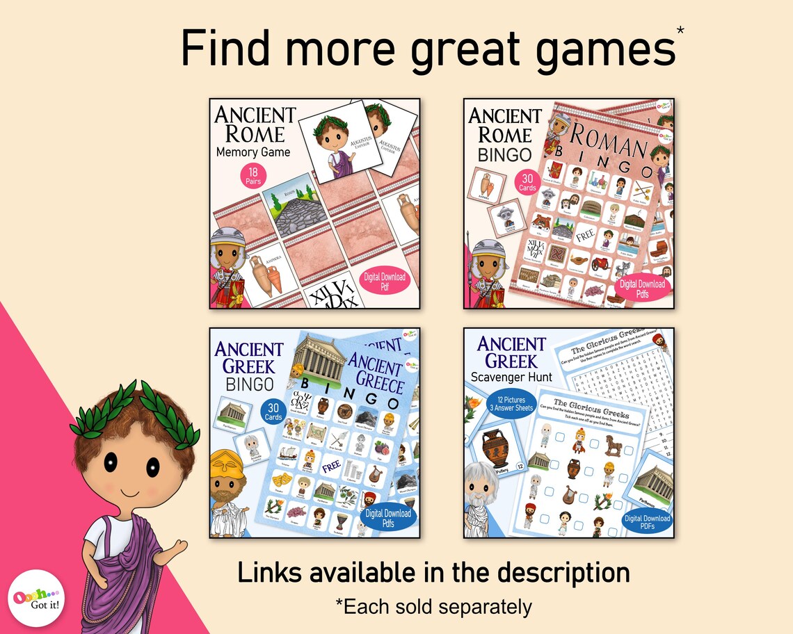 Ancient Rome Scavenger Hunt, a Printable History Game, for a Roman ...