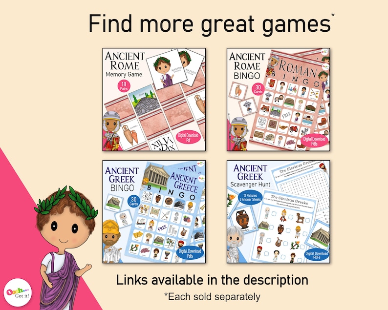 Ancient Rome Scavenger Hunt, a Printable History Game, for a Roman ...