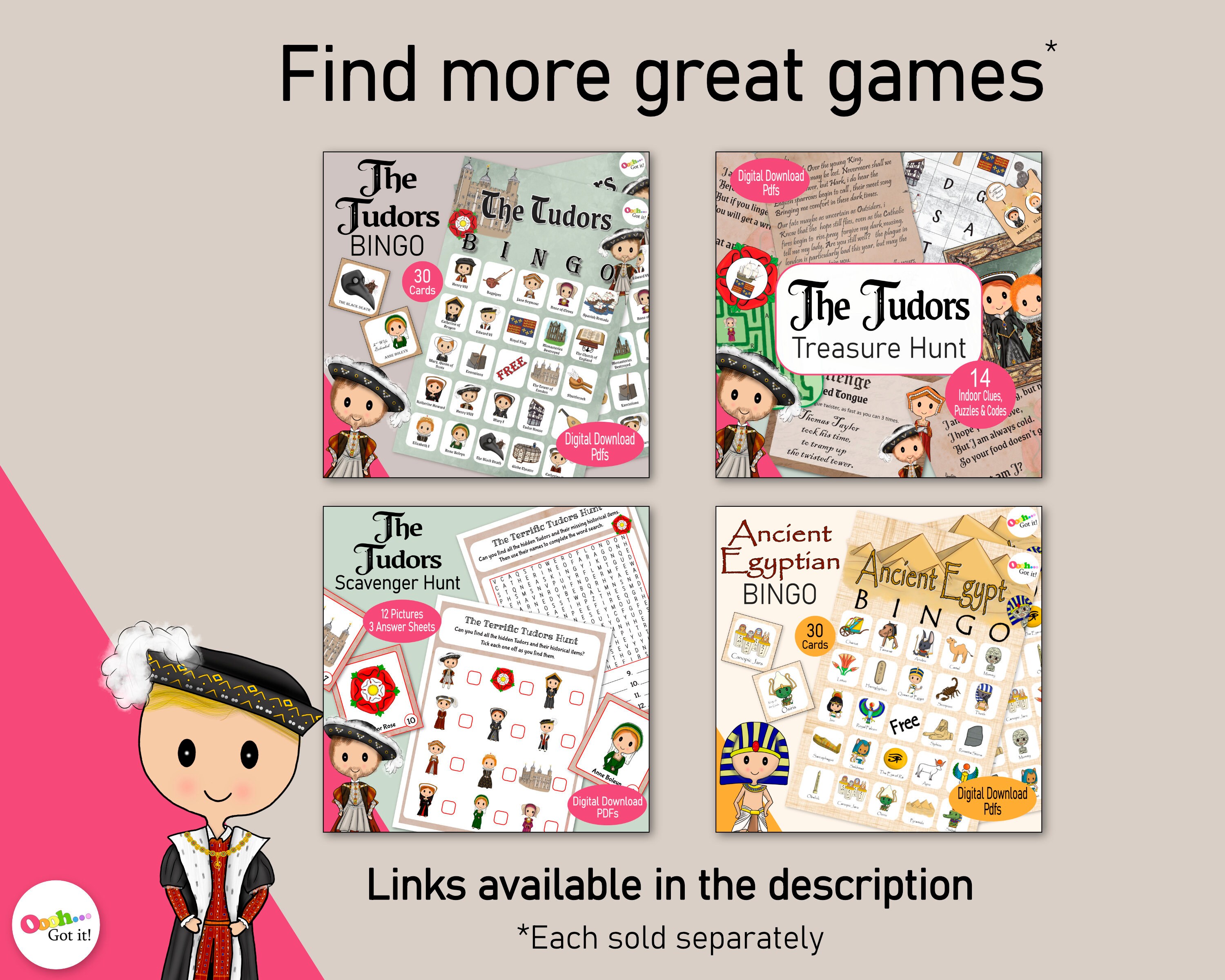 The Tudors Memory Card Game, a Printable British History, Picture ...