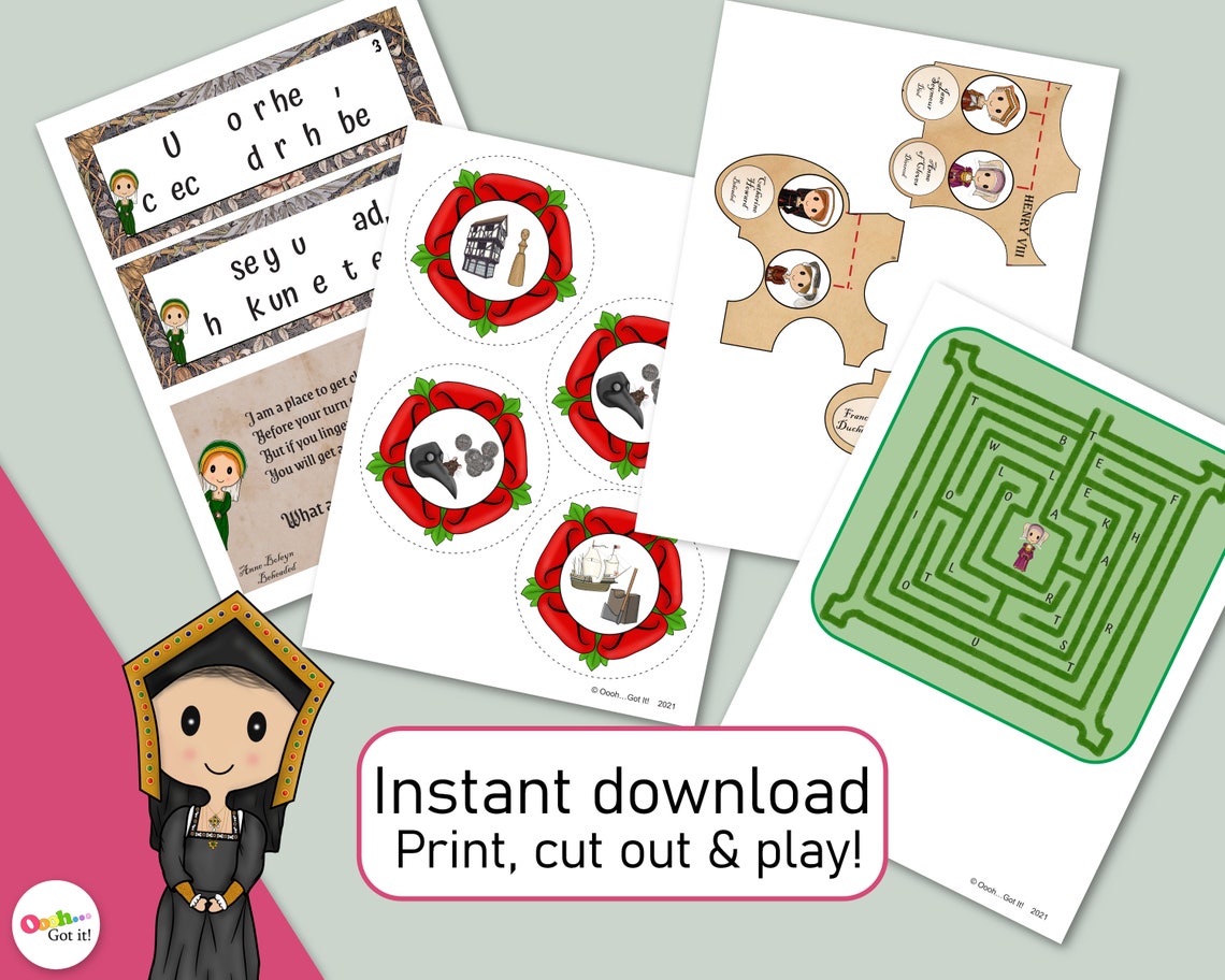 Tudor Treasure Hunt, a British History Educational Party Game, a ...