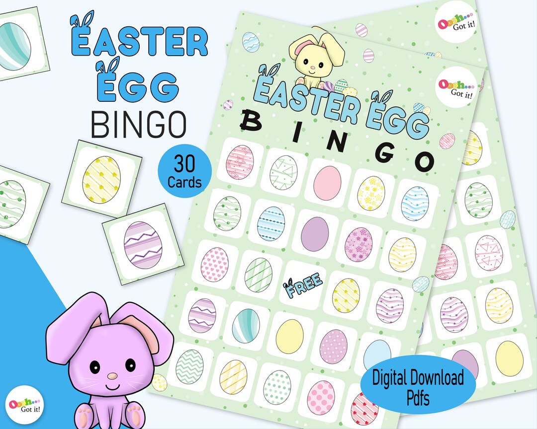 Easter Egg Bingo, a Printable Kids Activity, Spring Family Game, for a ...