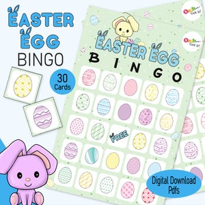 Easter Egg Bingo, a Printable Kids Activity, Spring Family Game, for a ...