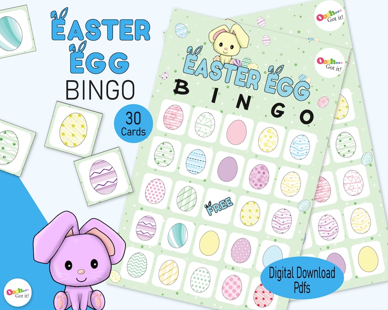 Easter Egg Bingo, a Printable Kids Activity, Spring Family Game, for a ...