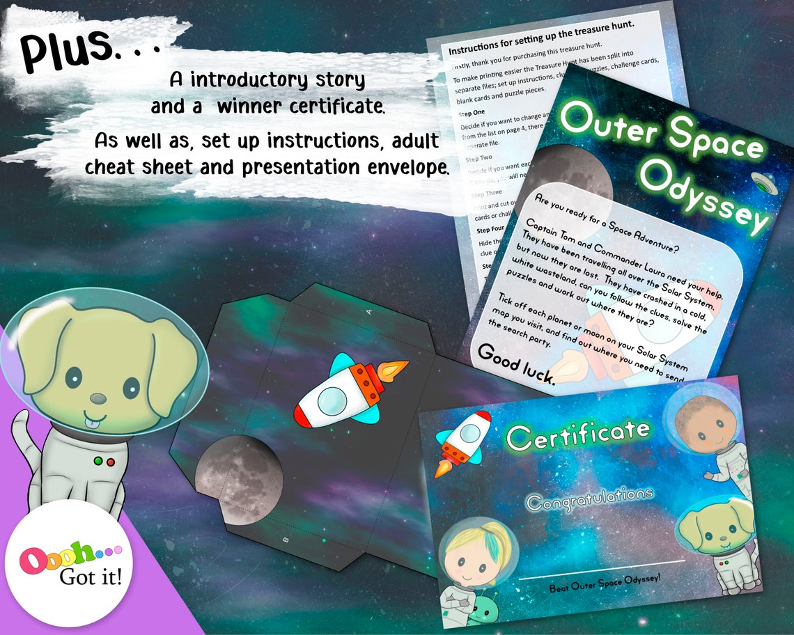 Space Treasure Hunt a Indoor Printable Family Adventure | Etsy UK