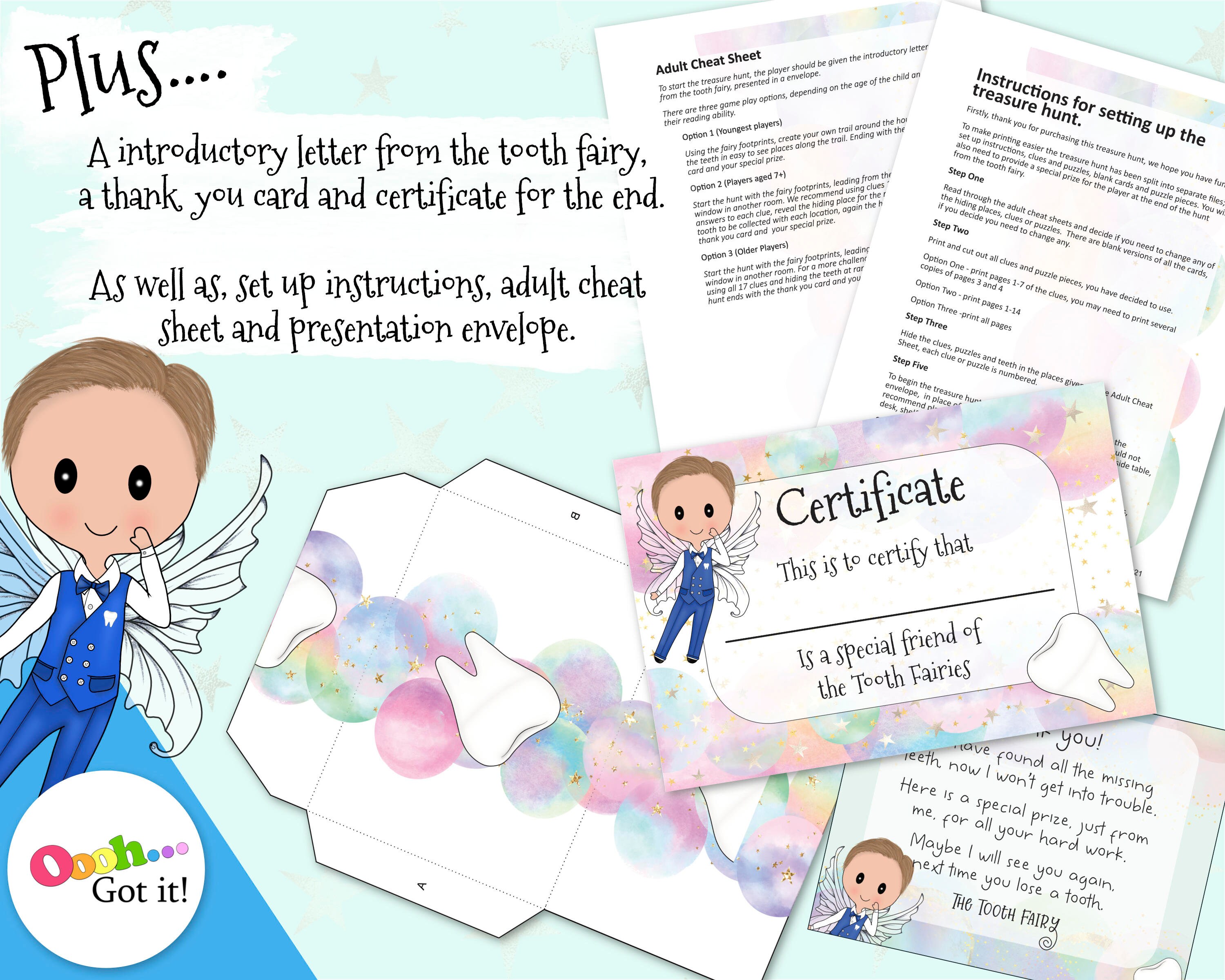 Tooth Fairy Treasure Hunt a Printable Indoor Lost Baby Teeth - Etsy UK