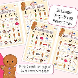 Gingerbread Bakery Bingo, a Printable Christmas Baking Party Game, for ...