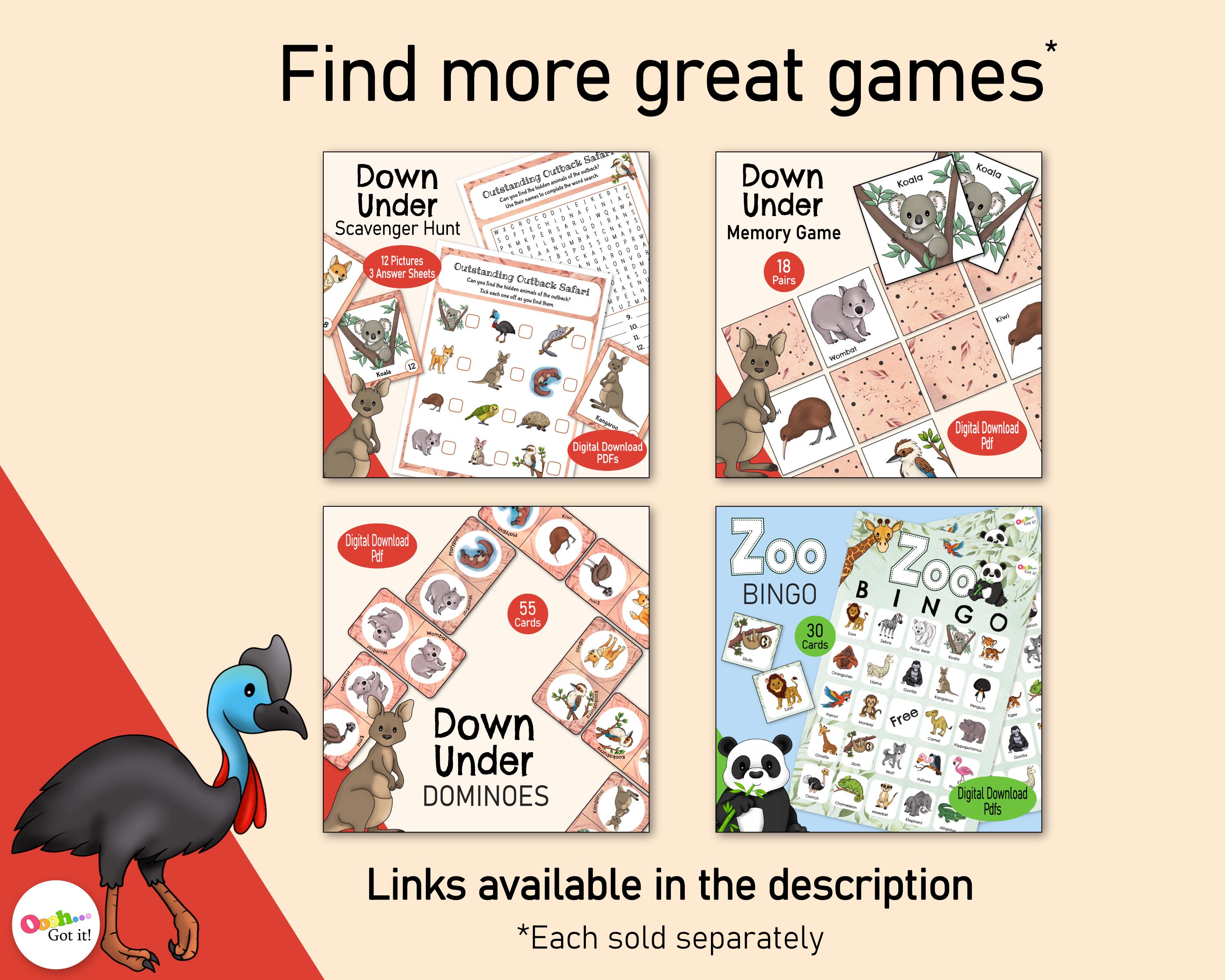 Australian Animals Bingo - a Printable Game With Aussie & New Zealand ...