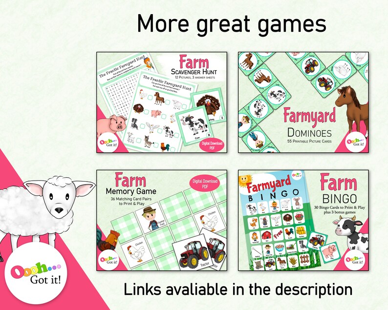 Farm Animals Bingo a Printable Farmyard Kids Game 30 Cards - Etsy Canada