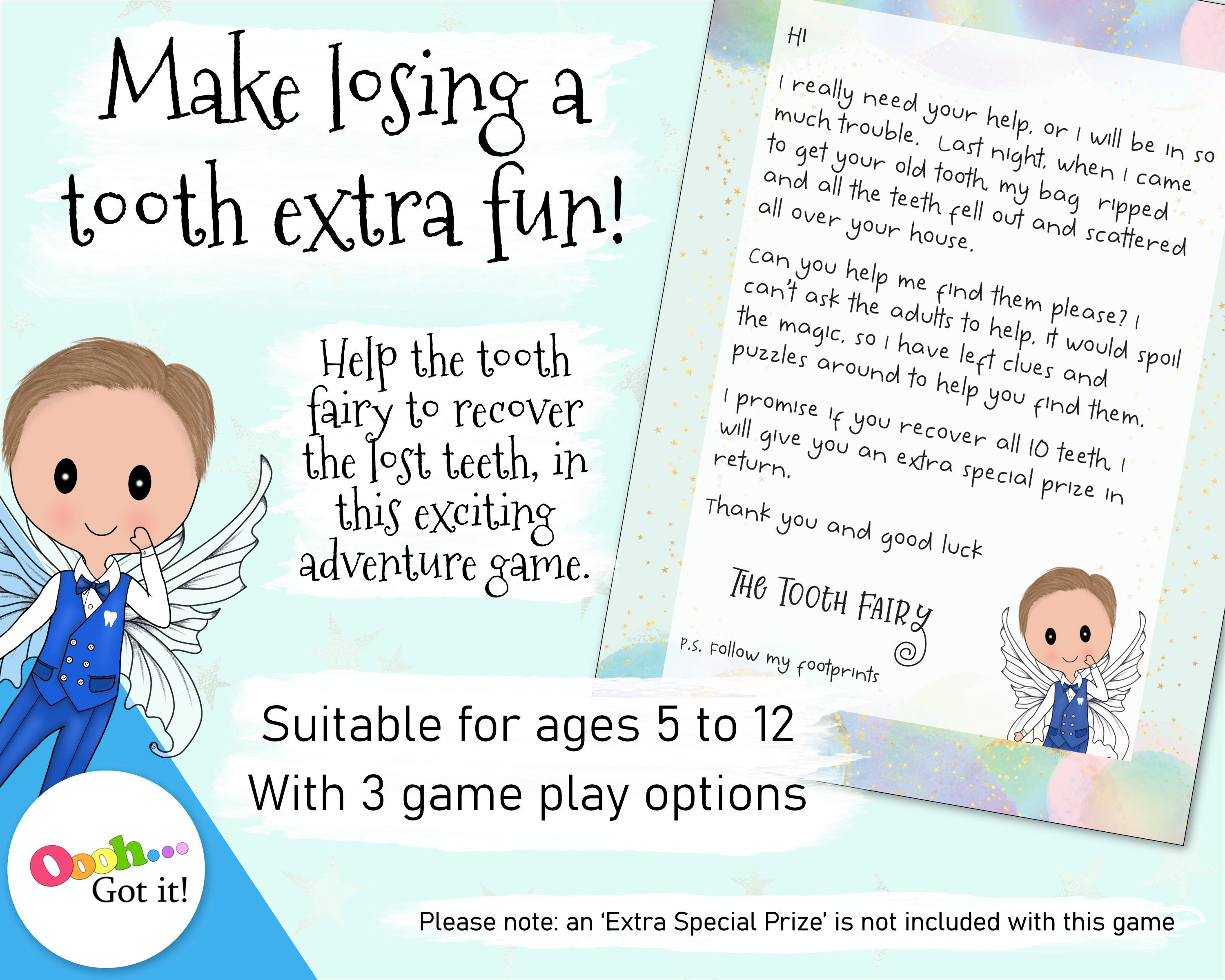 Tooth Fairy Treasure Hunt a Printable Indoor Lost Baby Teeth - Etsy UK