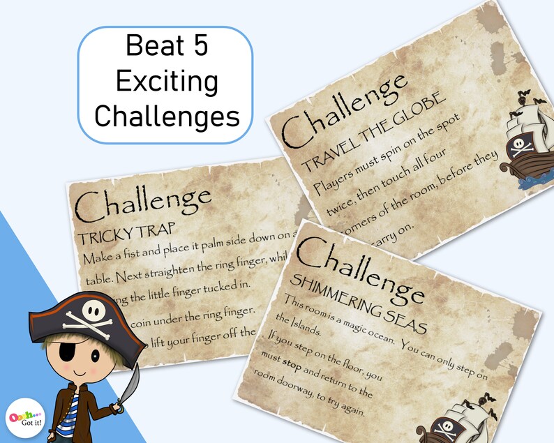 Pirate Treasure Hunt a Printable Indoor Scavenger Hunt With - Etsy