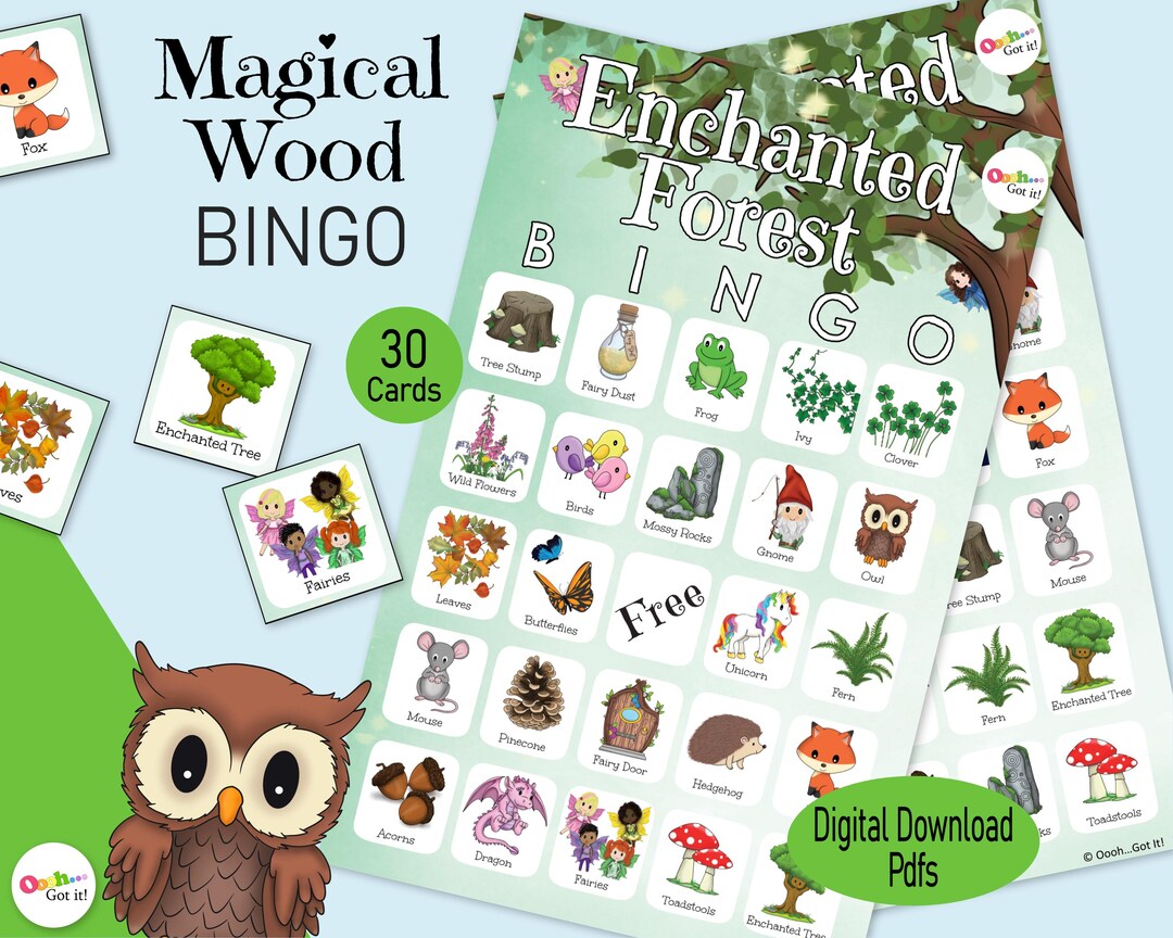 Enchanted Forest Bingo - A Magical Printable Game for Kids, Perfect for ...