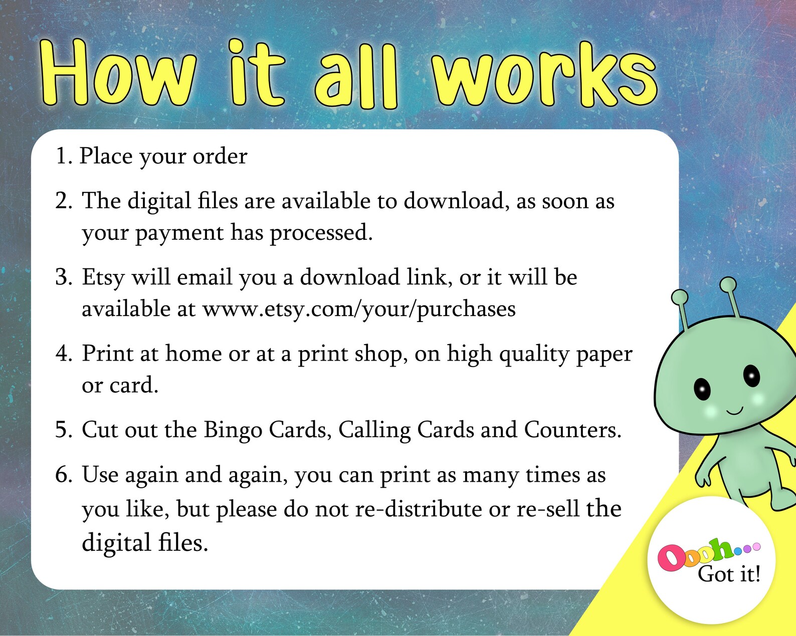Space Bingo Cards a Printable Alien Party Game or Kids Solar - Etsy UK