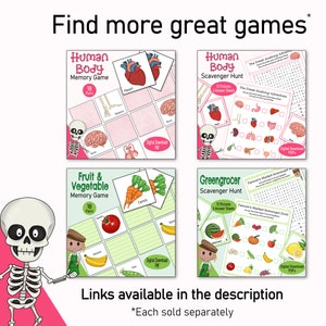 Human Body Parts Bingo, a Printable Anatomy Game for a Fun Biology ...