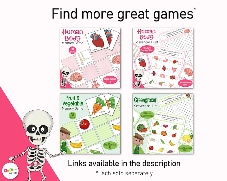 Human Body Parts Bingo, a Printable Anatomy Game for a Fun Biology ...