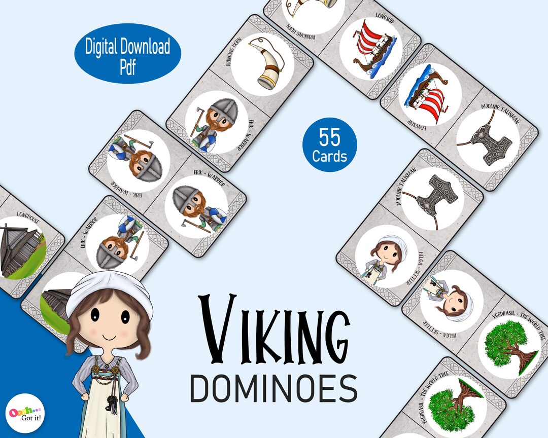 Viking Dominoes – A Printable History Game for Kids, Perfect for ...