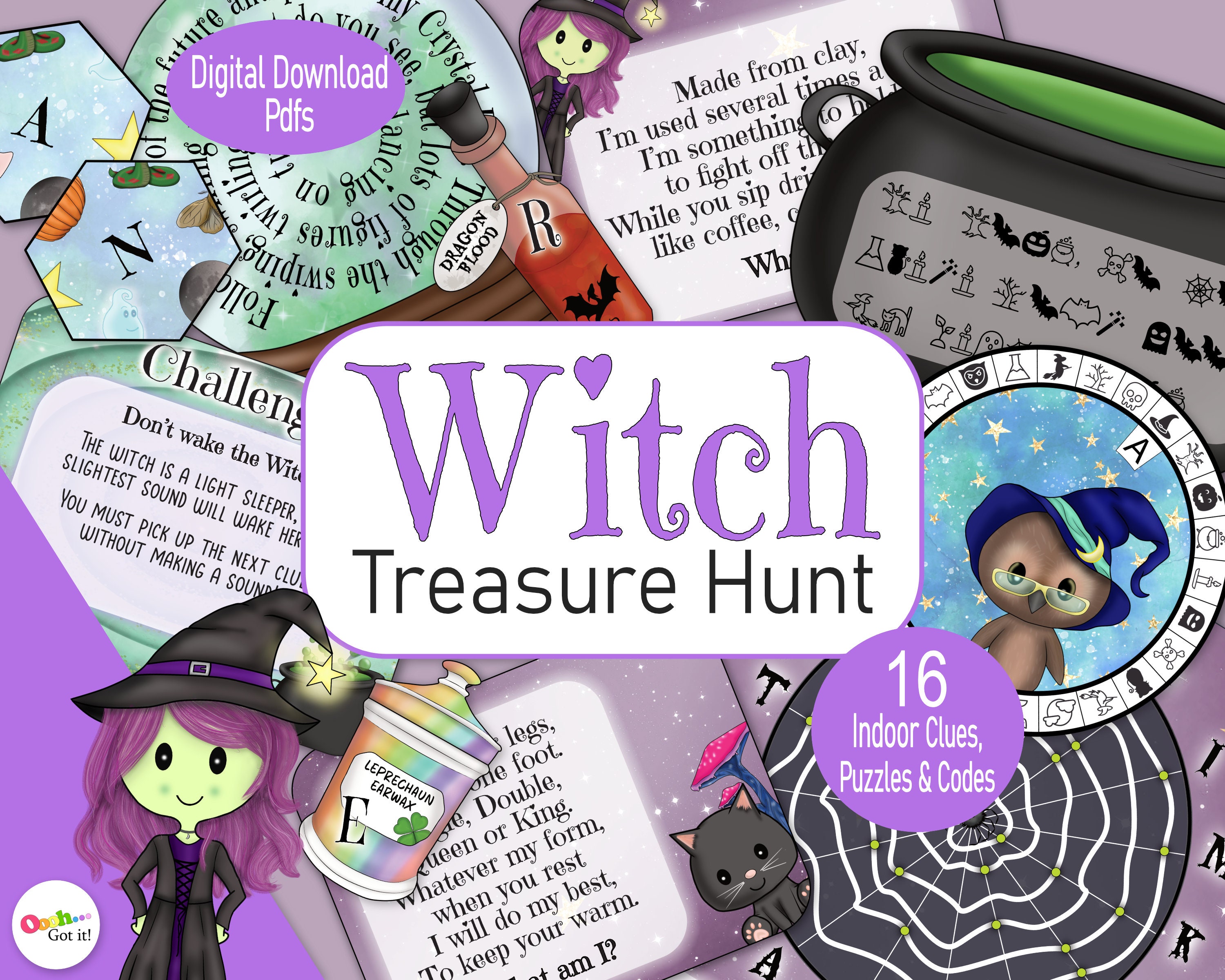 Witch Treasure Hunt, a Indoor Printable, Family Scavenger Hunt, With ...
