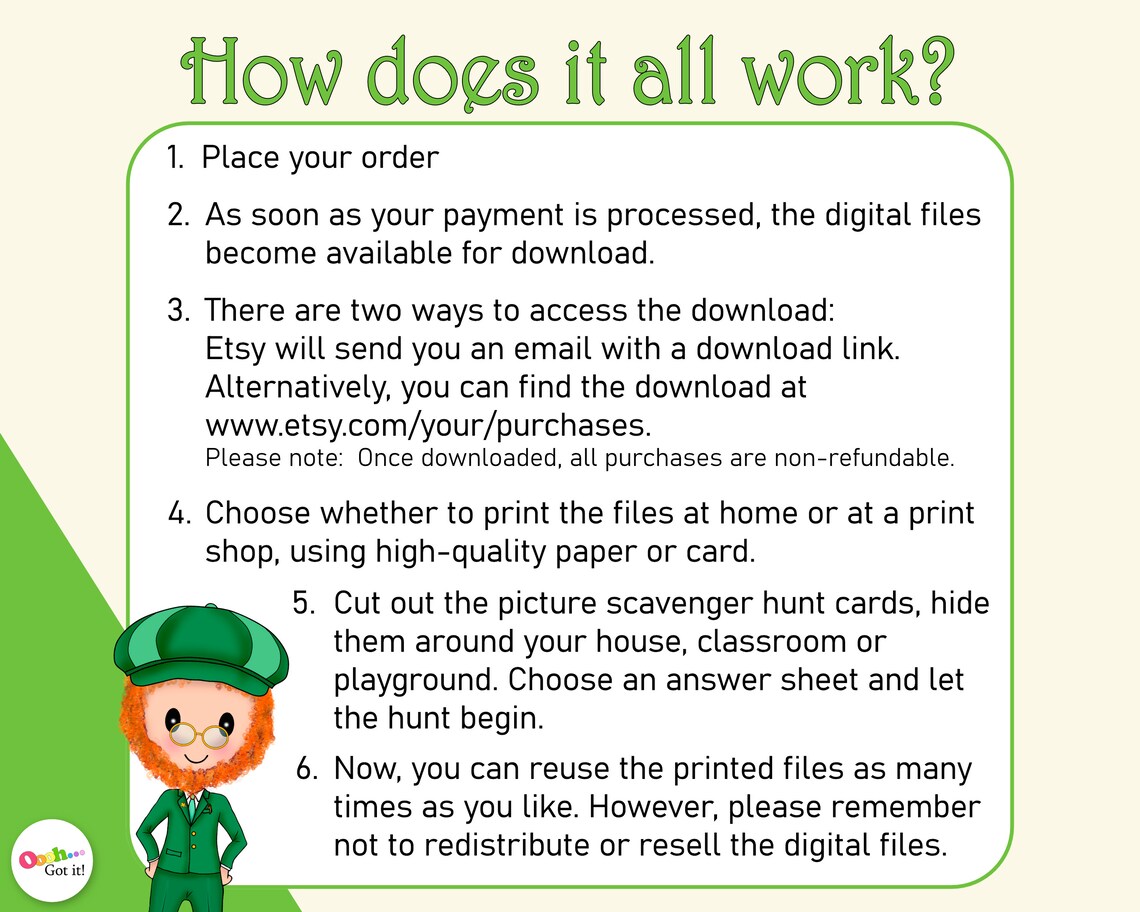 St Patrick's Day Scavenger Hunt, a Printable Leprechaun Picture ...