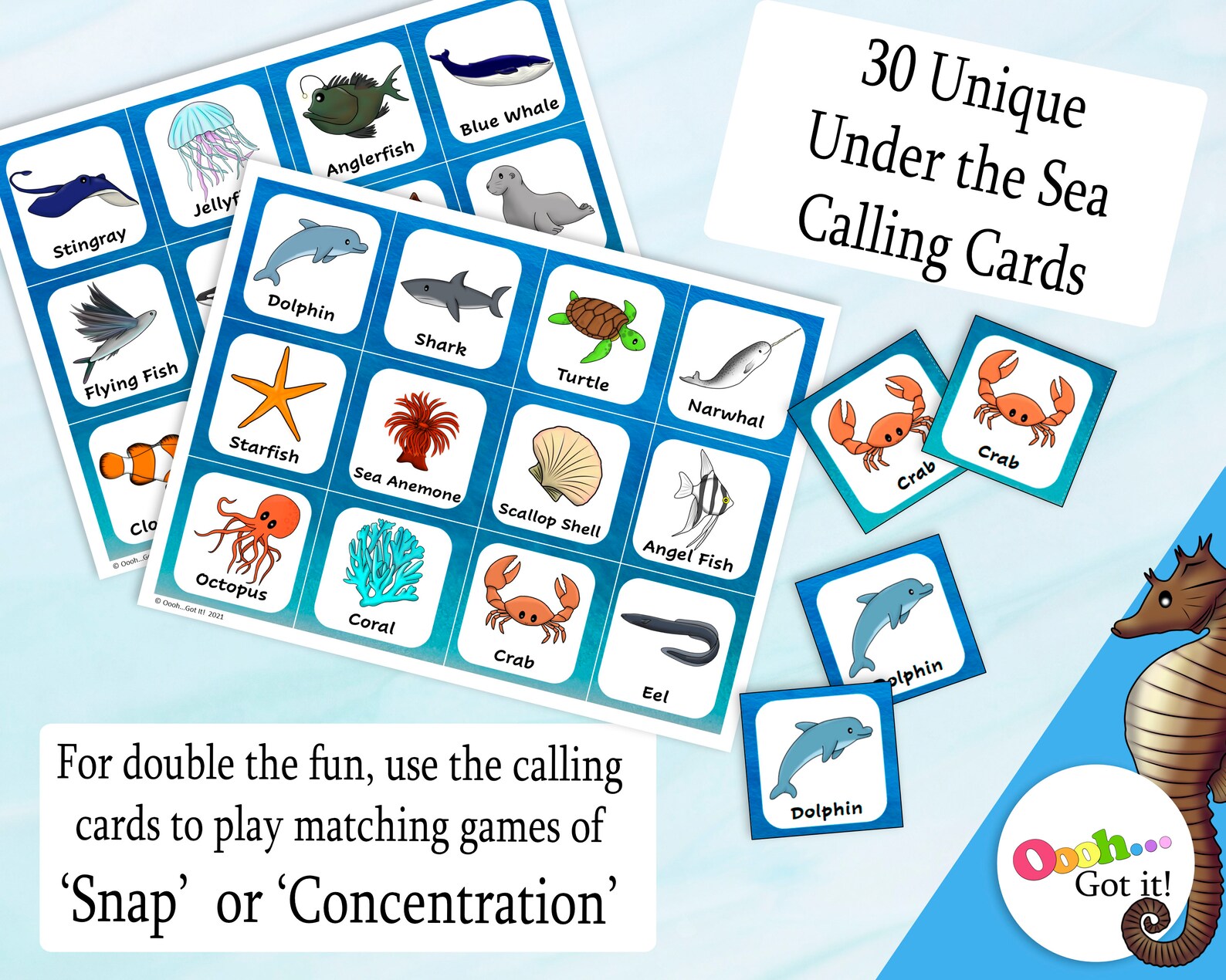Under the Sea Bingo Game a Printable Ocean Animals Kids - Etsy Canada