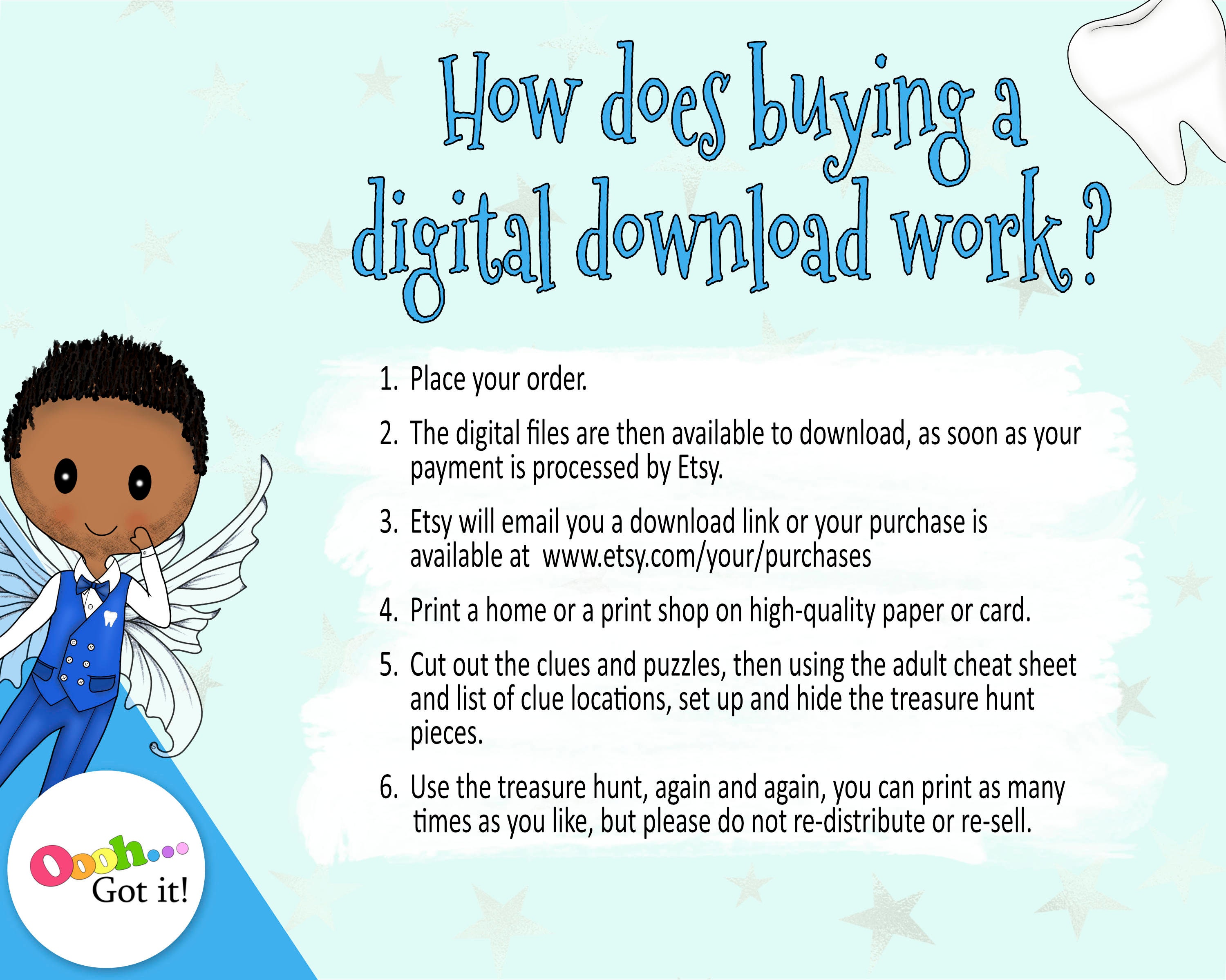 Tooth Fairy Treasure Hunt for Kids Printable Scavenger Hunt - Etsy UK