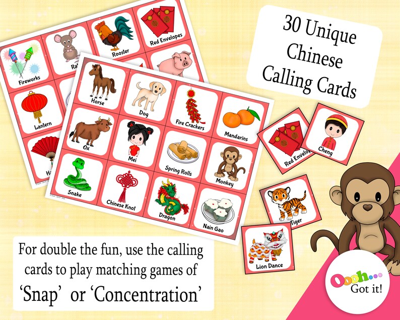 Chinese New Year Bingo Cards a Printable Lunar New Year Party - Etsy UK