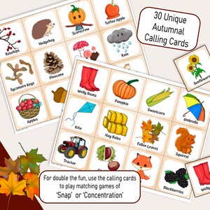 Autumn Bingo Cards, a Fall Printable Kids Activity, a September ...