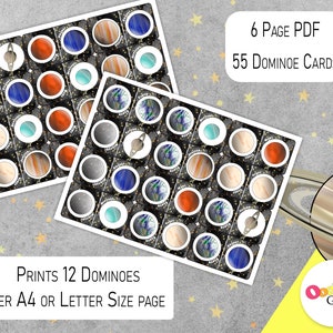 Solar System Dominoes a Printable Picture Matching Space - Etsy