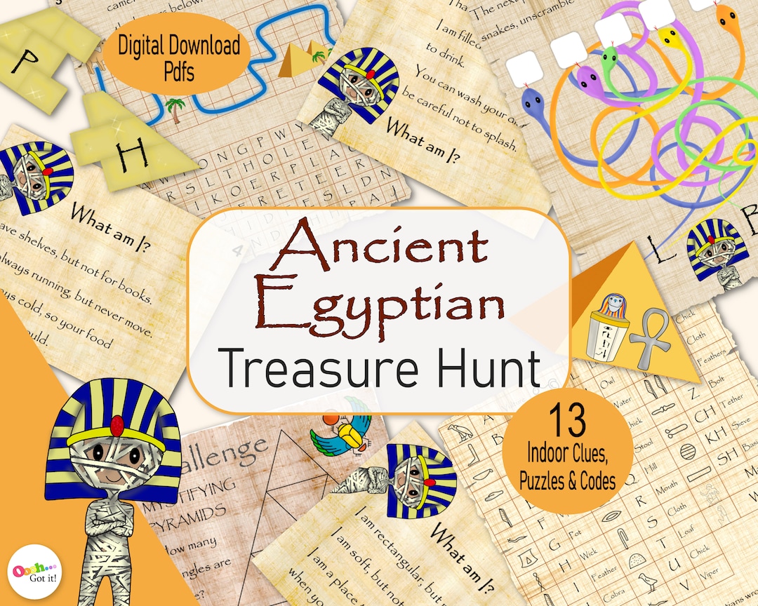 Ancient Egyptian Mummy Treasure Hunt, a Indoor Printable, Family ...
