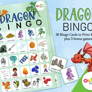 Dragons Bingo 30 Printable Bingo Cards a Fantasy Dragon & - Etsy UK