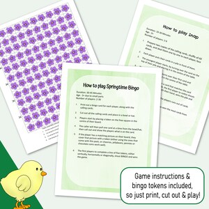 Springtime Bingo, a Printable Spring Game for Kids, Easter Learning ...