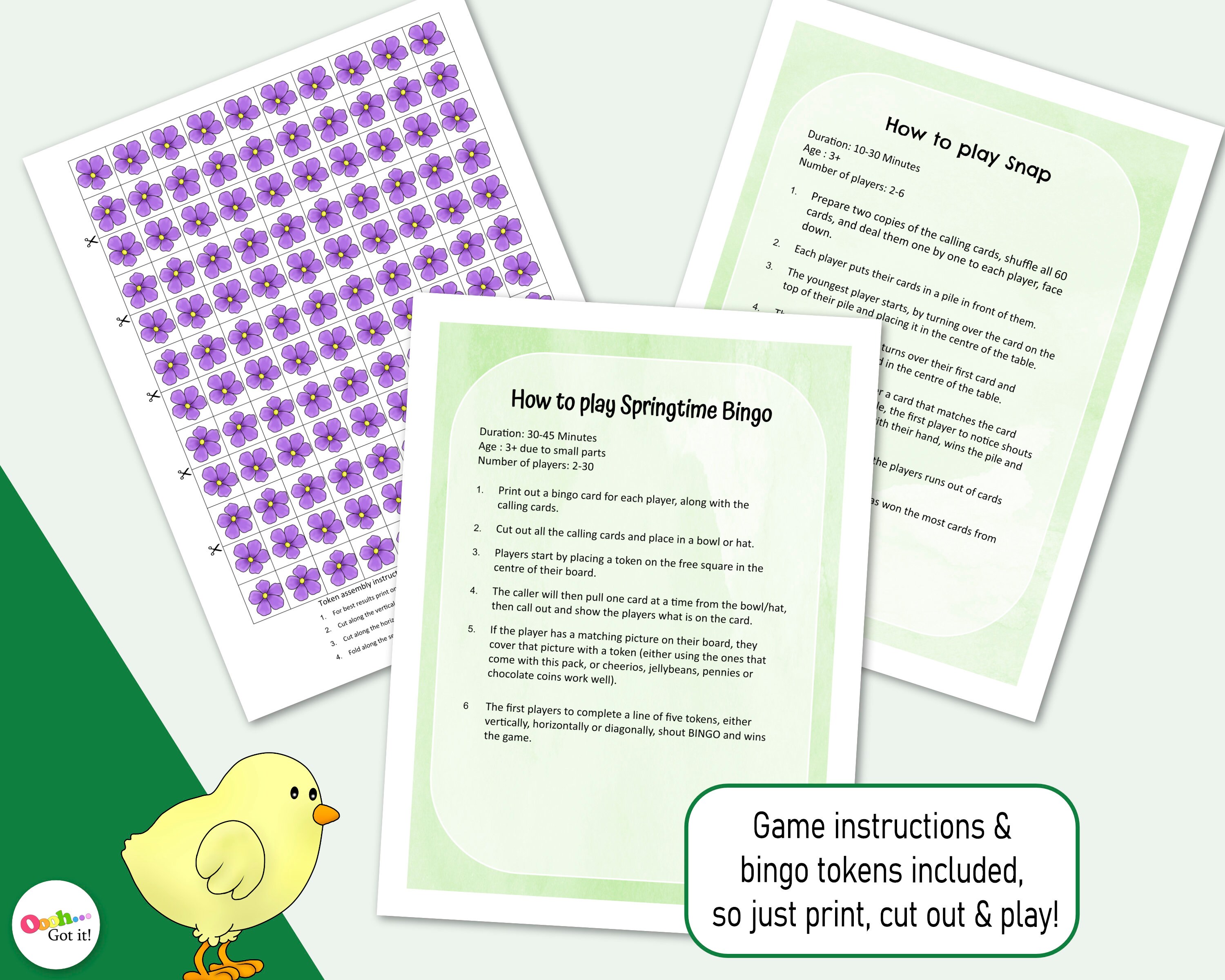 Springtime Bingo, a Printable Spring Game for Kids, Easter Learning ...
