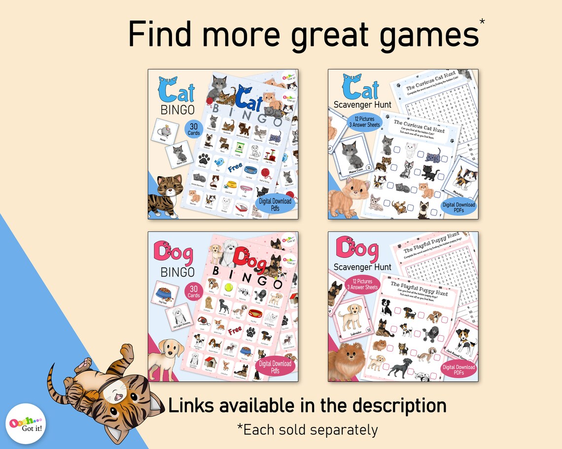 Cat Memory Card Game, a Printable Kitty Picture Matching Activity for ...