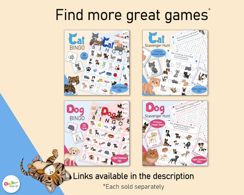 Cat Memory Card Game, a Printable Kitty Picture Matching Activity for ...