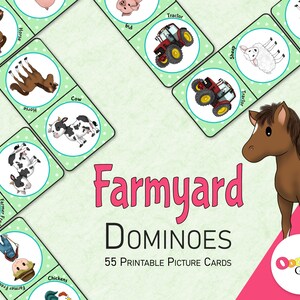 Farm Animals Dominoes a Printable Farmyard Game Party Favor | Etsy UK