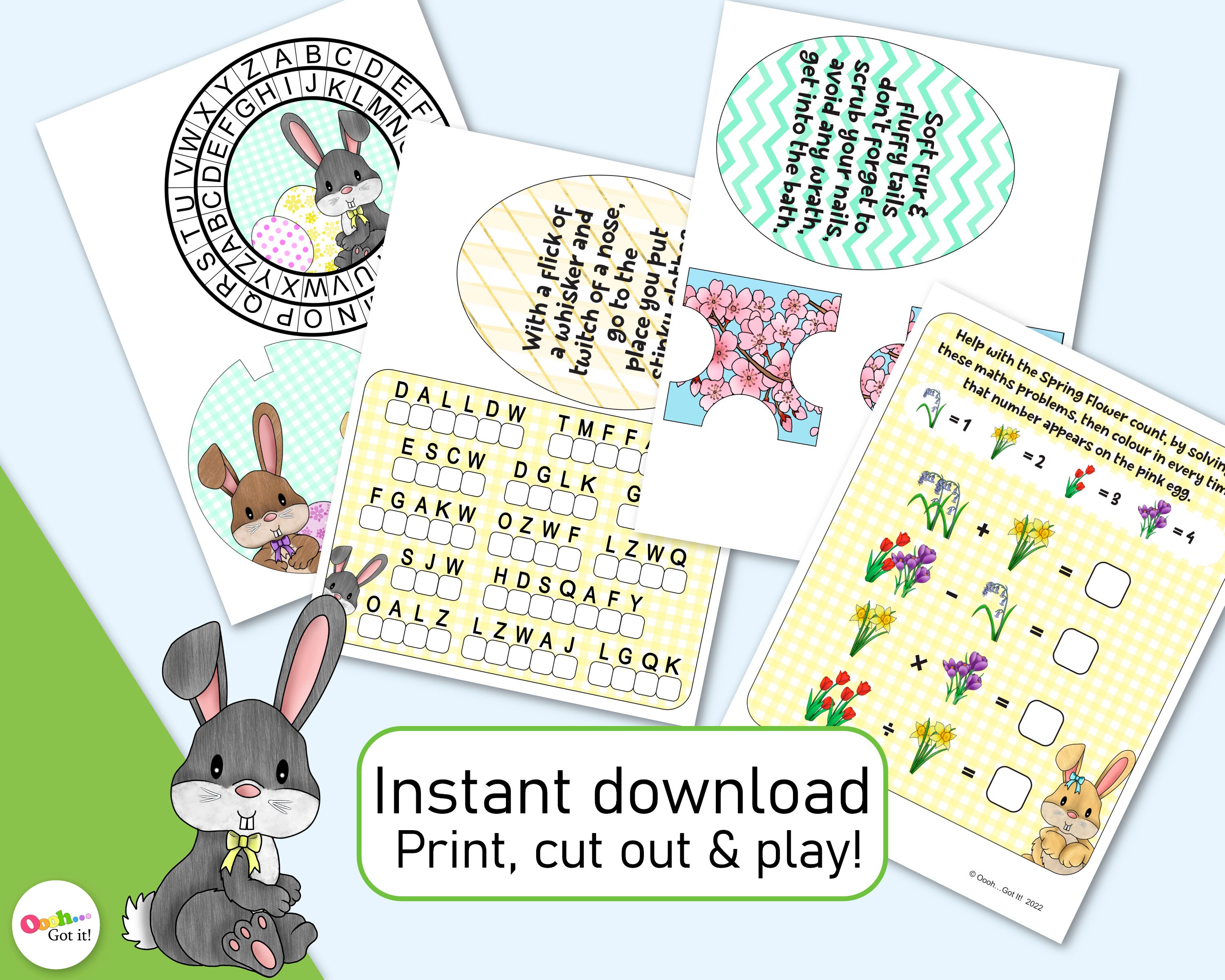 Easter Egg Treasure Hunt, Printable Indoor Kids Scavenger Hunt Clues ...