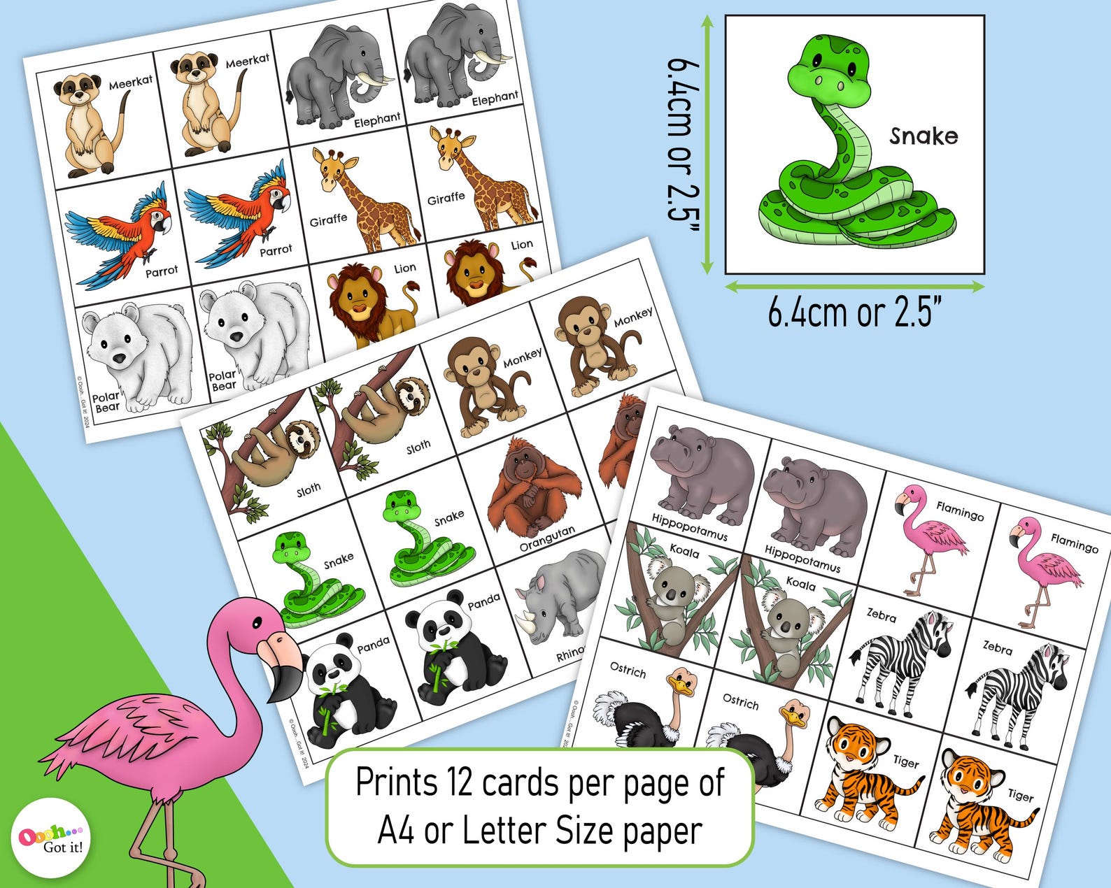 Zoo Animal Memory Card Game – A Printable Matching Game for Kids ...