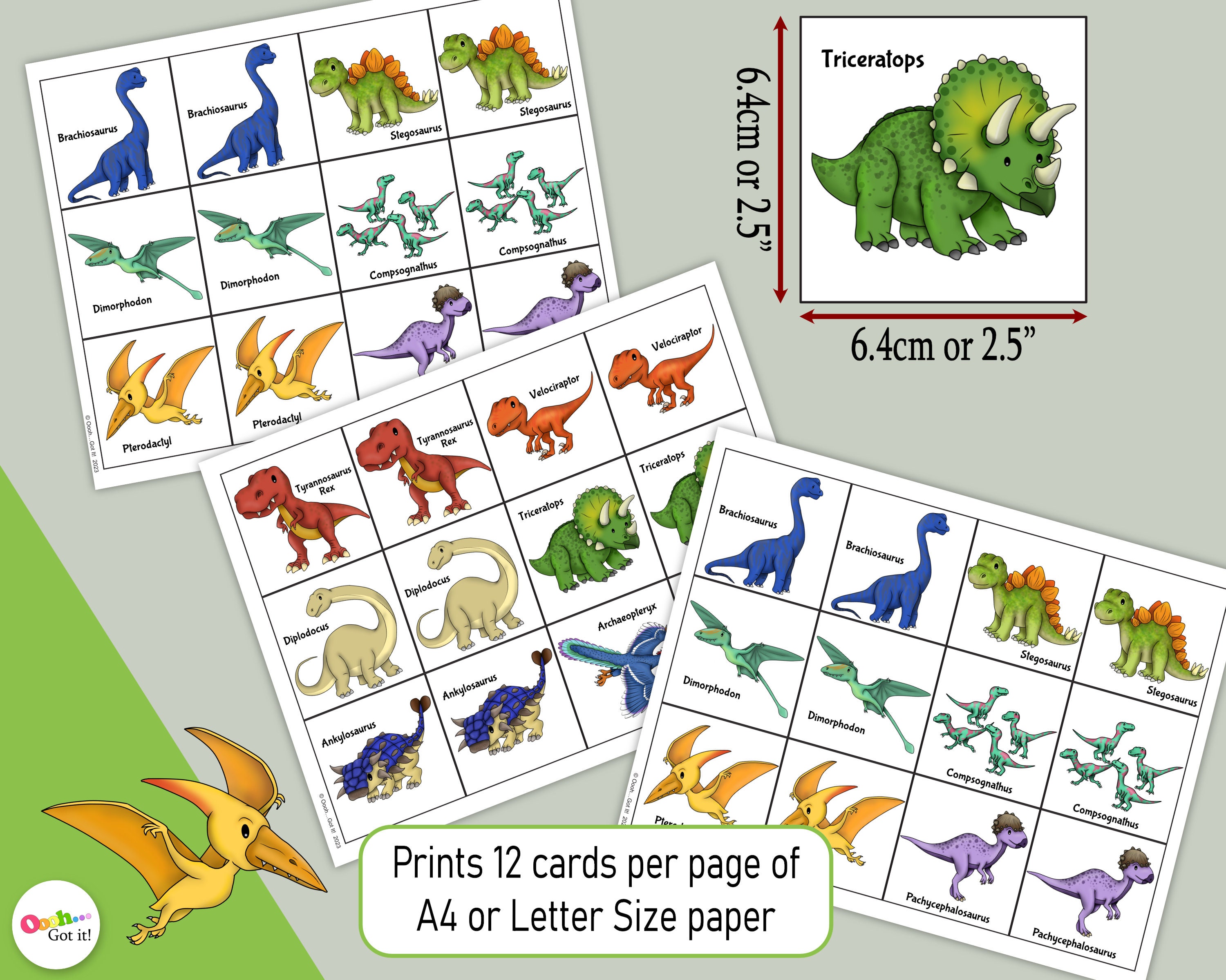 Dinosaur Memory Card Game, a Printable Jurassic Picture Matching Game ...