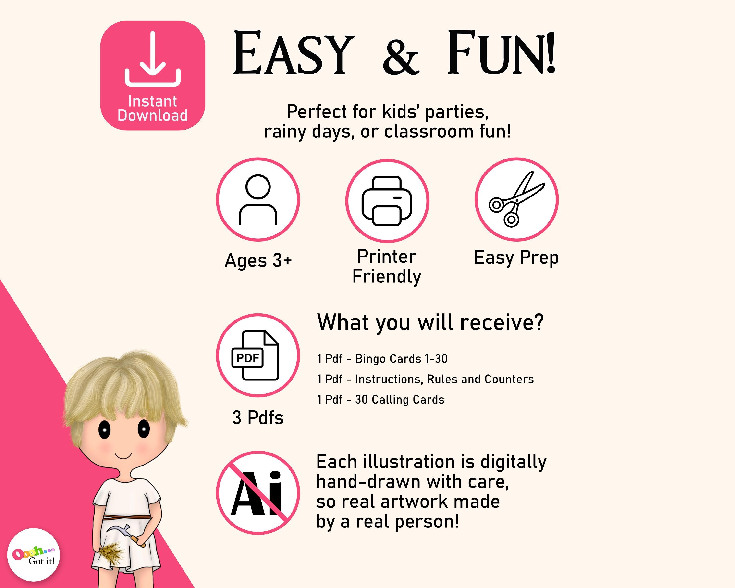Ancient Rome Bingo, a Printable Roman Party Game, for a Roman Empire ...
