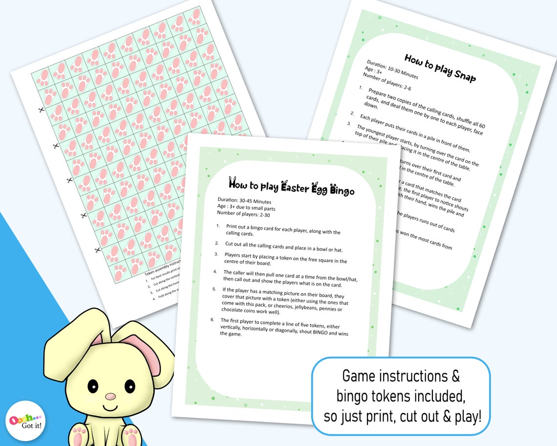 Easter Egg Bingo, a Printable Kids Activity, Spring Family Game, for a ...