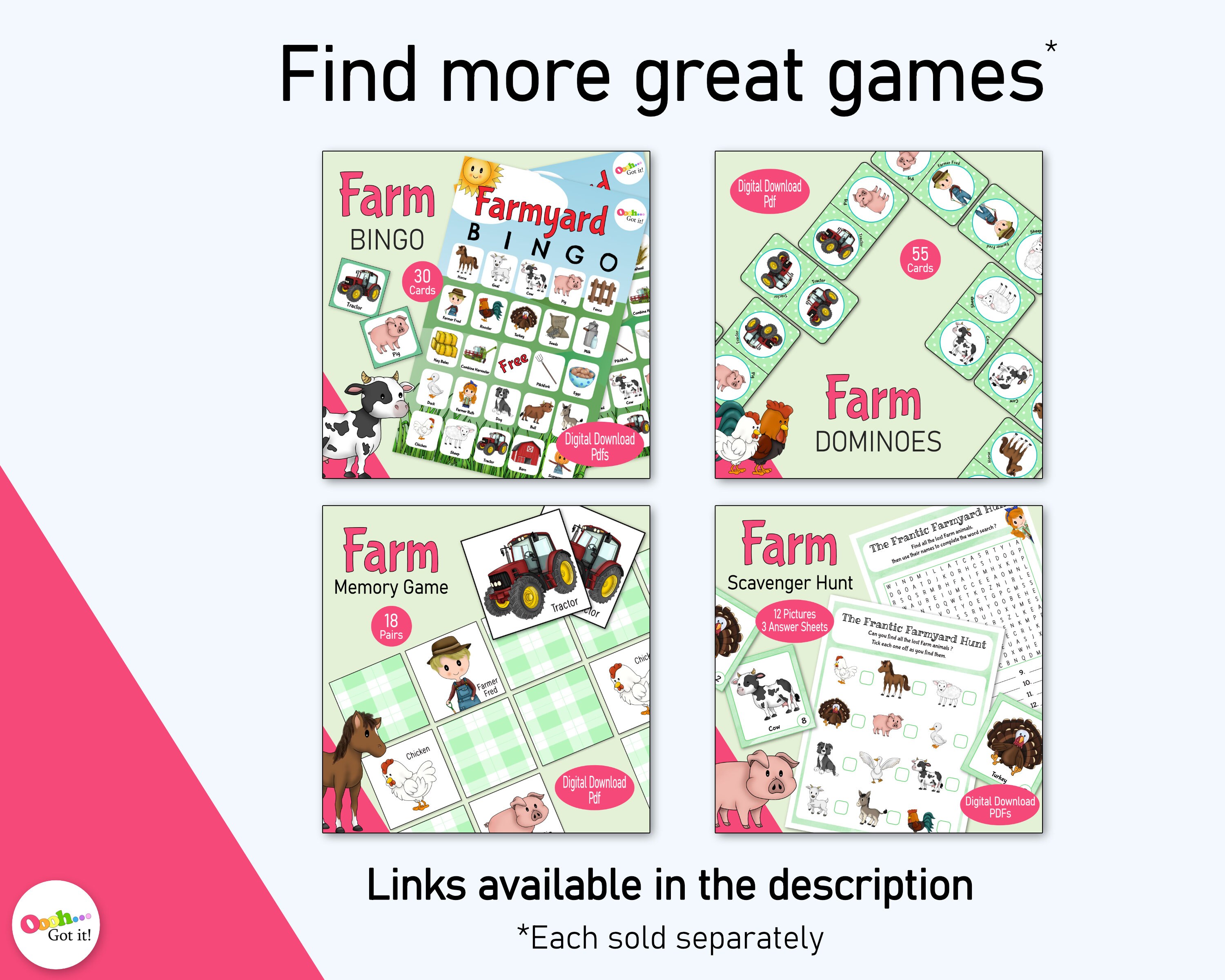 Farm Animal Scavenger Hunt, a Printable Barnyard Picture Treasure Hunt ...