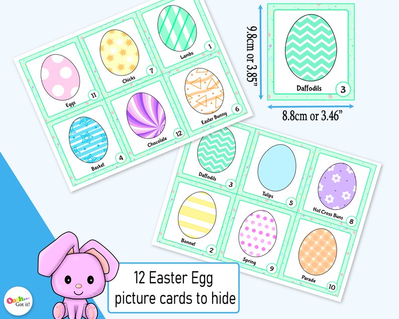 Easter Egg Scavenger Hunt, Printable Spring Picture Matching Game for ...