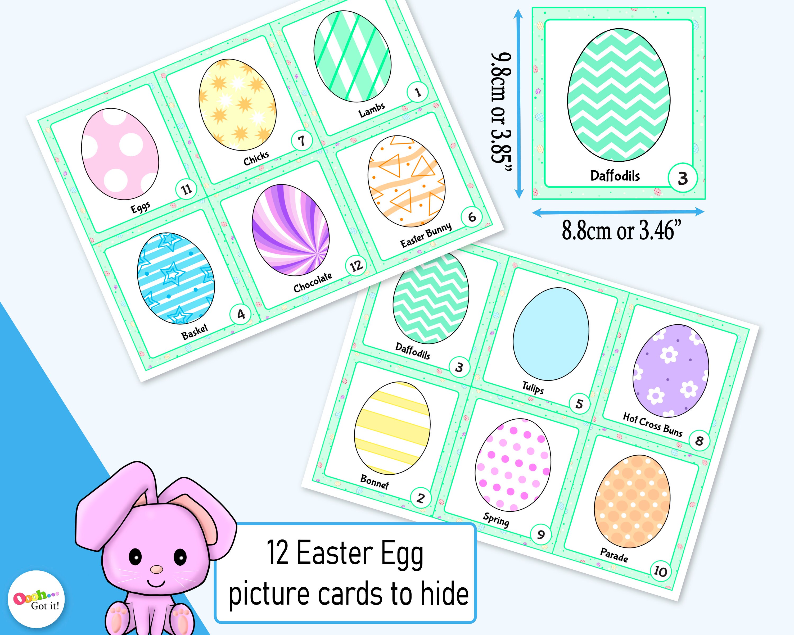 Easter Egg Scavenger Hunt, Printable Spring Picture Matching Game for ...
