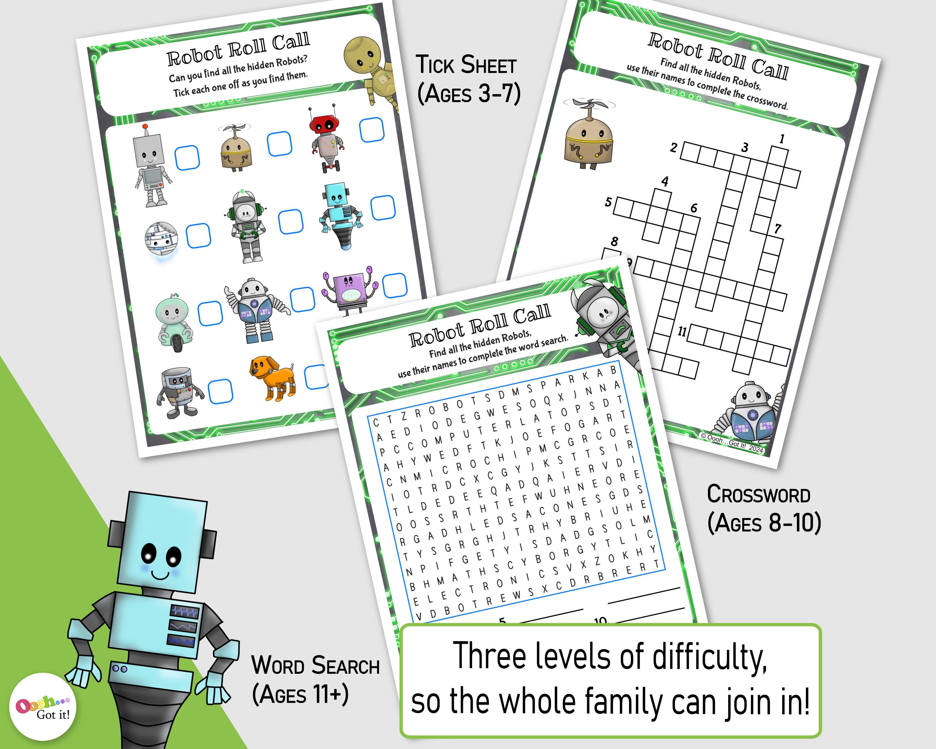 Robot Scavenger Hunt, a Printable Picture Matching Game, for a Boys ...