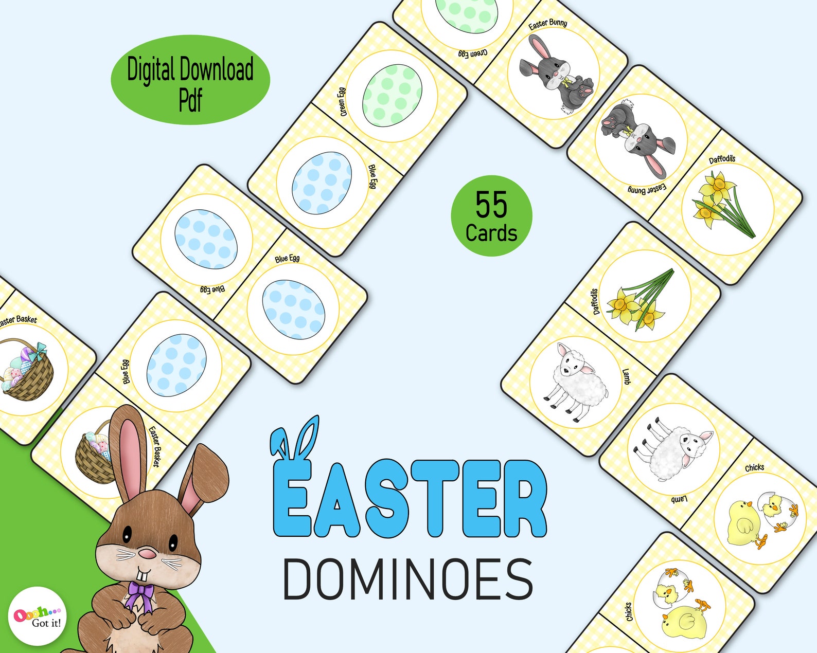 Easter Picture Dominoes, a Printable Party Game, Pre-school Activity ...