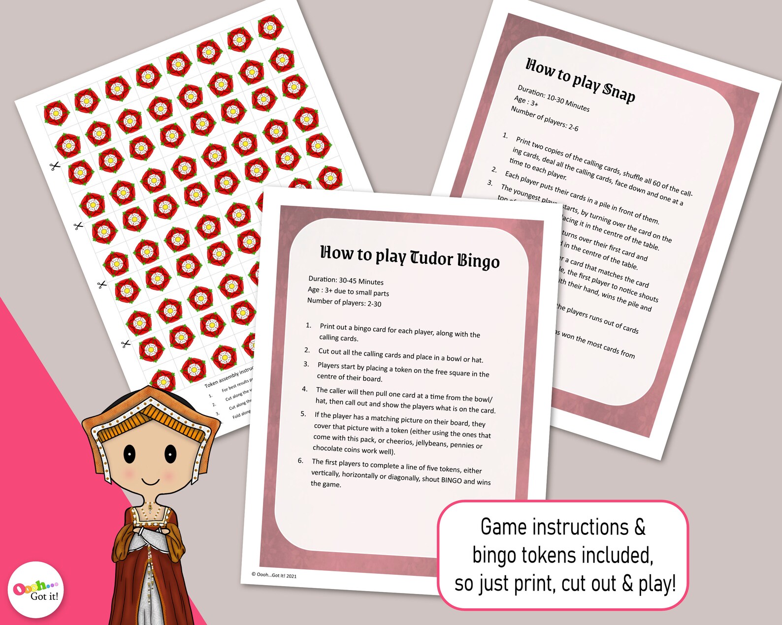 The Tudors Bingo a British History Game Featuring Henry VIII - Etsy UK