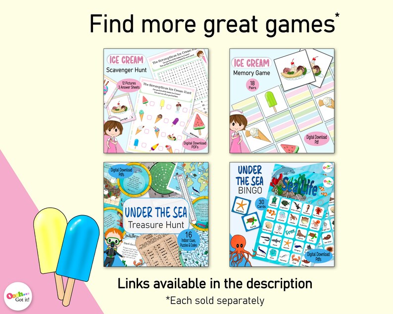 Ice Cream Picture Scavenger Hunt, a Printable Sweet Party Game, Summer ...