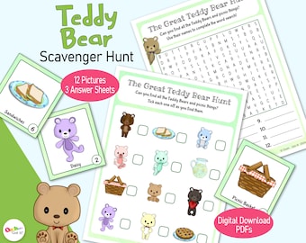 Teddy Bears Picnic Bingo, a Printable Baby Shower, or 1st Birthday ...