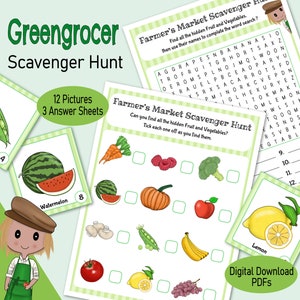 Fruit & Vegetable Picture Scavenger Hunt, a Fun Printable Healthy ...