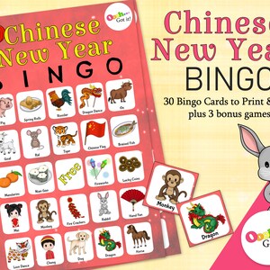 Chinese New Year Bingo Cards a Printable Lunar New Year Party - Etsy UK